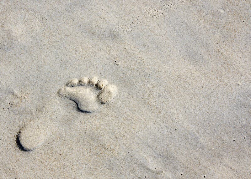 Single Footprint in the Sand Landscape Stock Photo - Image of sandy ...
