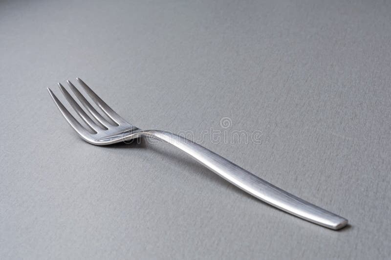 Single Fork on Grey Background Stock Photo - Image of dinner, kitchen ...