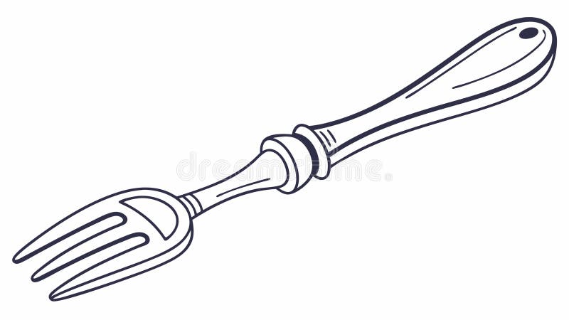 Single Fork Utensil Drawing, Vector Design Generative AI Stock ...