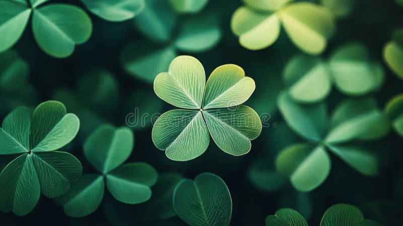 A Single Four Leaf Clover among Many Three Leaf Clovers Stock ...