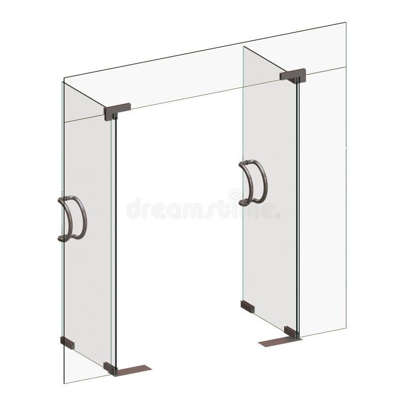 Single Framed Glass Door 3D Render Illustration Element 02 Stock Photo ...