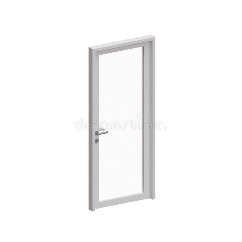 Single Framed Glass Door 3D Render Illustration Element 01 Stock Photo ...