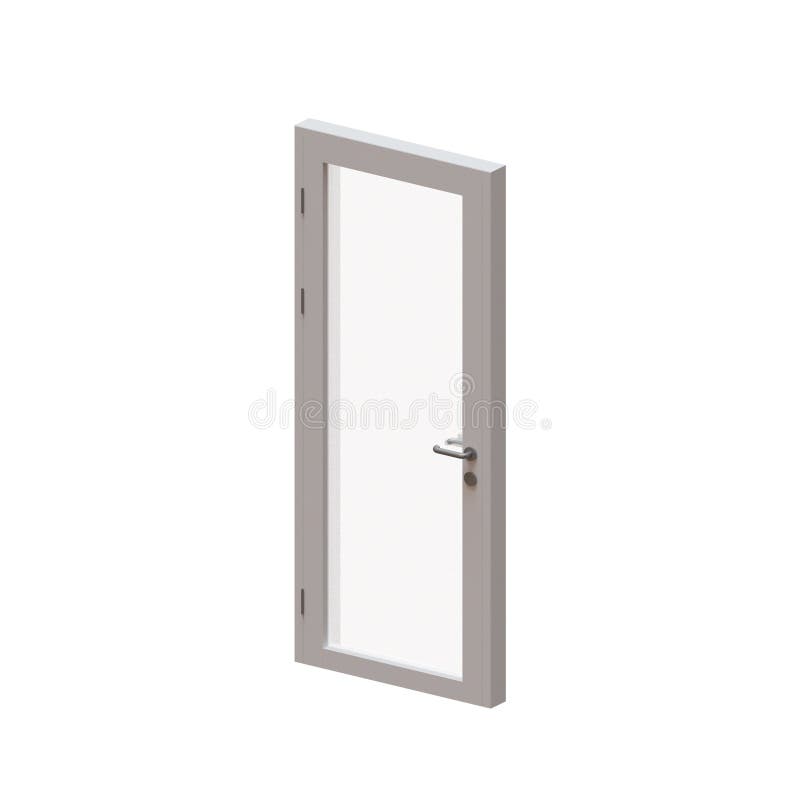 Single Framed Glass Door 3D Render Illustration Element 03 Stock Image ...