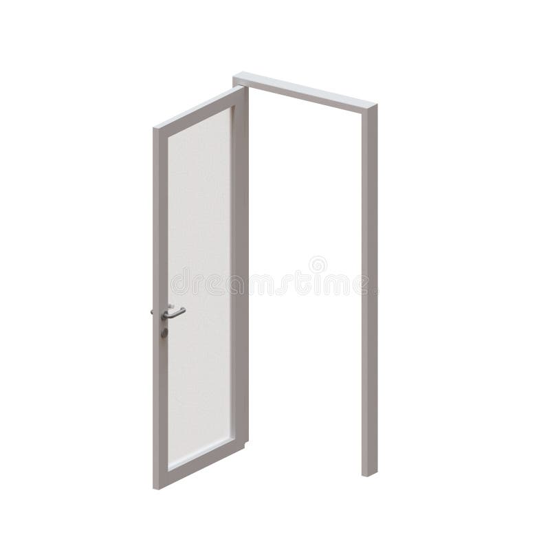 Single Framed Glass Door 3D Render Illustration Element 08 Stock Image ...