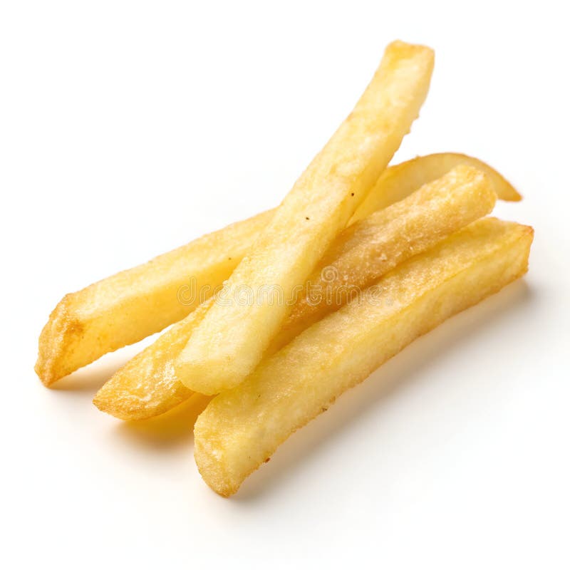Single French Fry Isolated on White Stock Illustration - Illustration ...