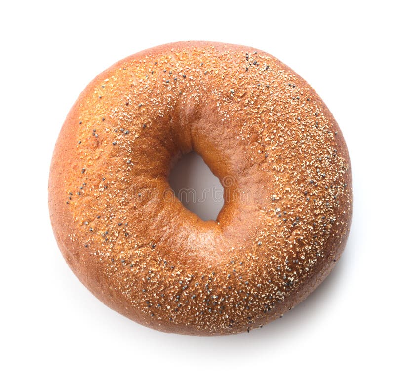 Single bagel isolated stock photo. Image of brown, round - 132513684