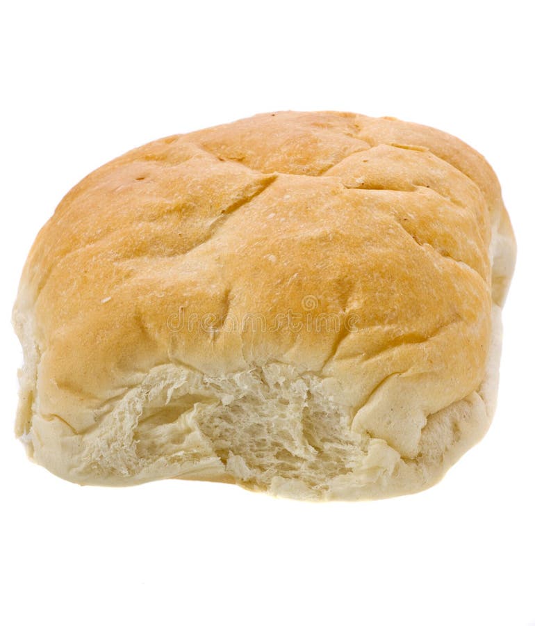 Single Fresh Bun Isolated on White. Stock Image - Image of tasty ...