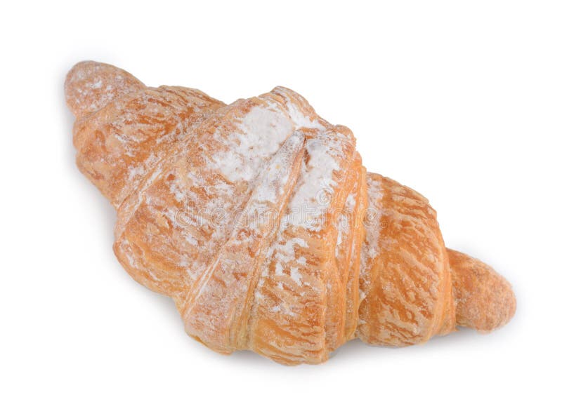 Single Fresh Croissant Isolated on White Stock Photo - Image of bakery ...