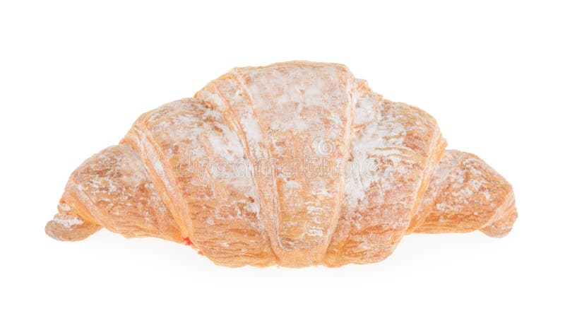 Single Fresh Croissant Isolated on White Stock Image - Image of ...