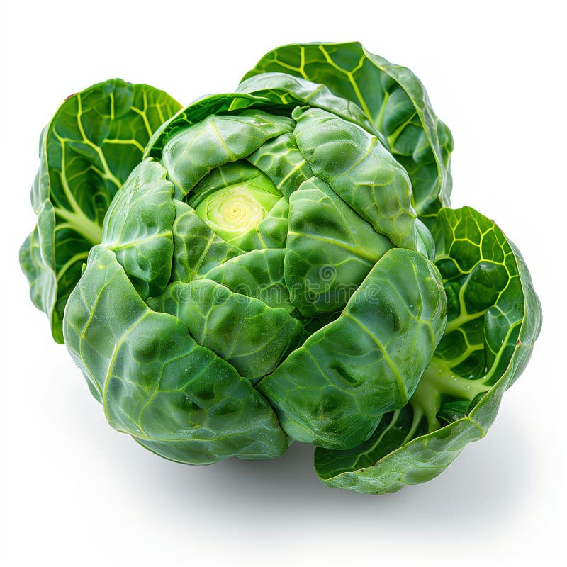 Single Fresh Green Brussels Sprout Isolated on White Background Stock ...