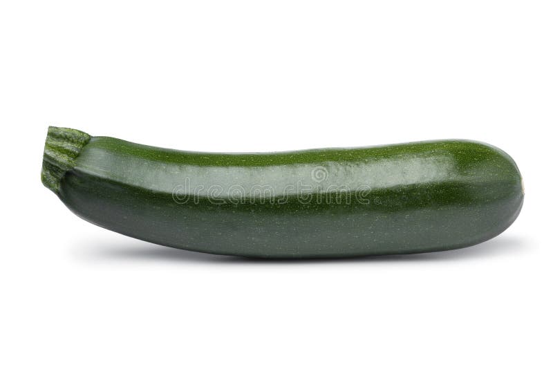 Single Fresh Green Whole Zucchini on White Background Stock Image ...