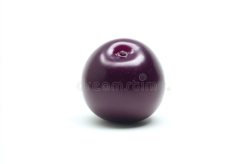 Single Fresh Purple Plum Fruit on White Background Stock Image - Image ...