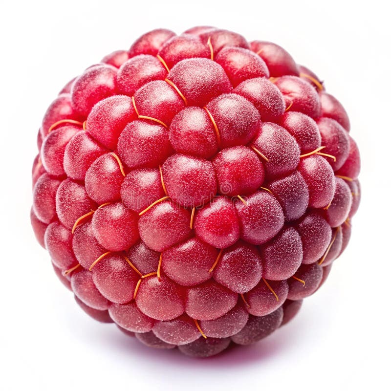 Single Fresh Raspberry with Detailed Texture on Transparent Background ...