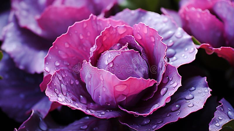 A Single Fresh Red Cabbage Closeup View on Red Background Stock Image ...