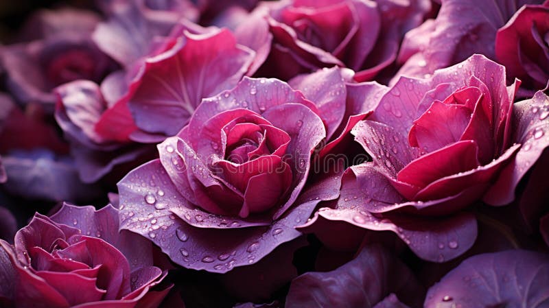 A Single Fresh Red Cabbage Closeup View on Red Background Stock Photo ...