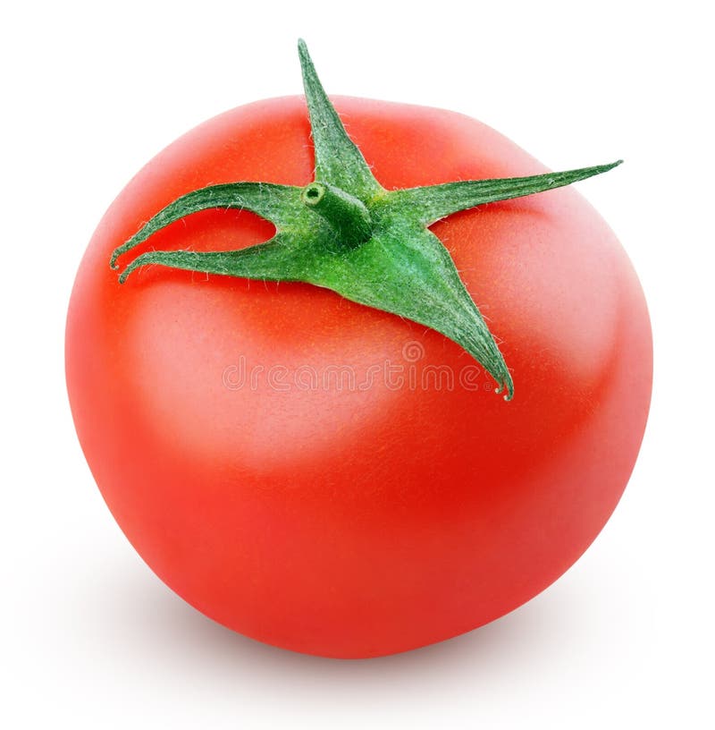 Single Fresh Red Tomato on White Stock Image - Image of closeup, market ...