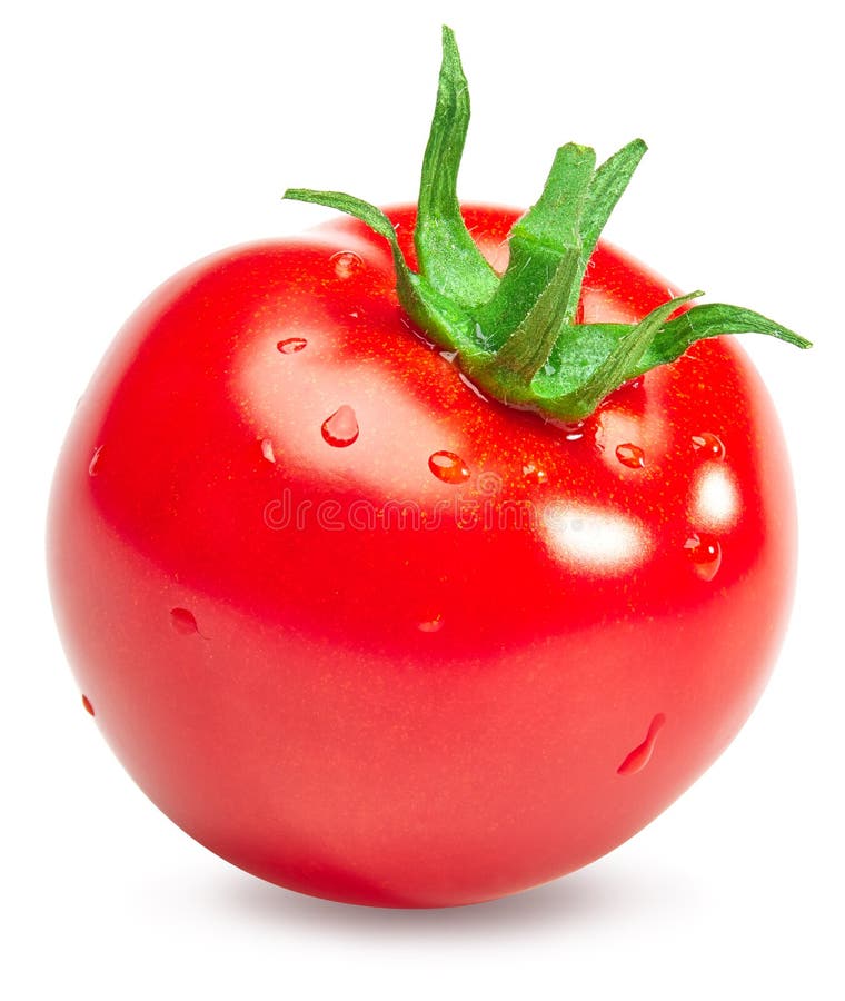Single Fresh Tomato Isolated on White Background. Clipping Path Stock ...