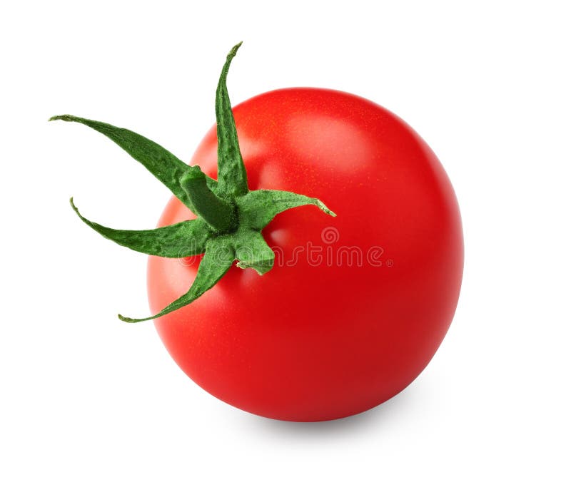 Single Fresh Tomato Isolated on White Background. Close Up Stock Photo ...