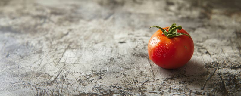 Single Fresh Tomato on Rustic Surface, Culinary Concept Stock Image ...