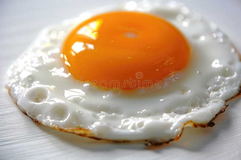 A Single Fried Egg, Perfectly Cooked with a Sunny Side Up Yolk and a ...