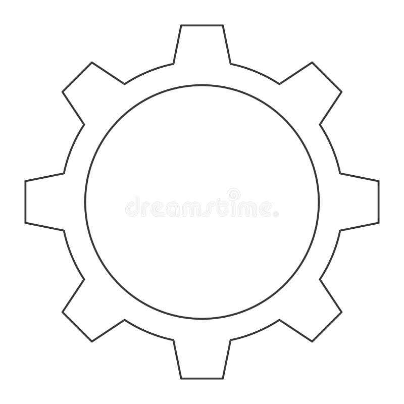 Single gear icon stock illustration. Illustration of mechanical - 74203736