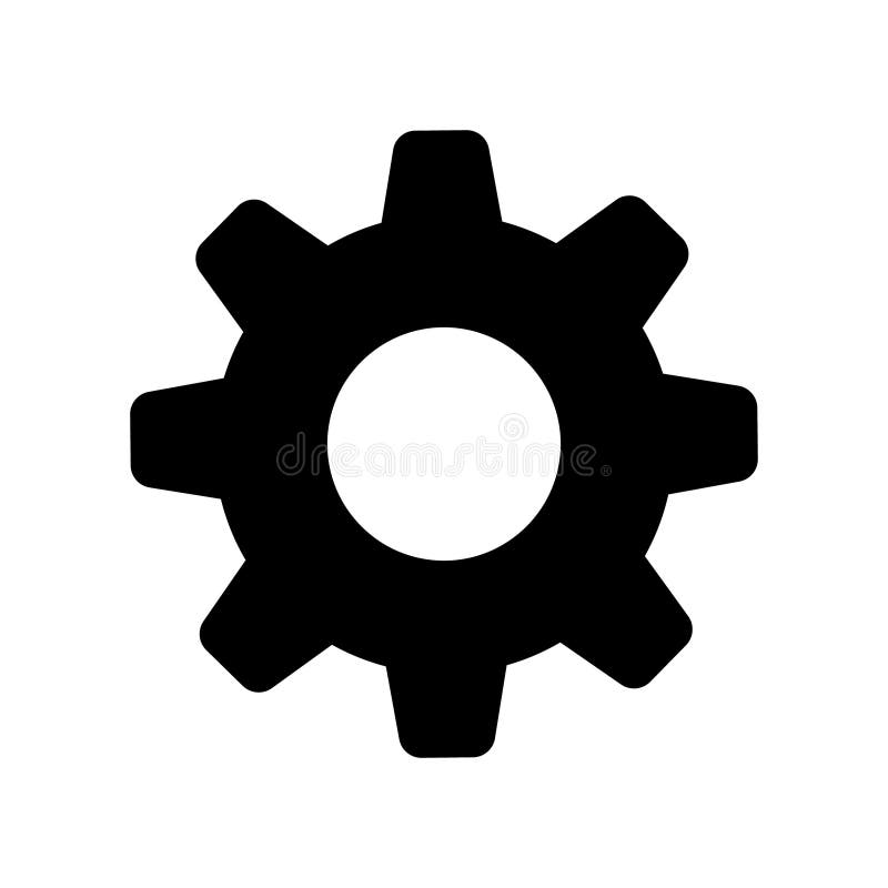Single Gear Icon in Flat Style. Vector. Stock Vector - Illustration of ...