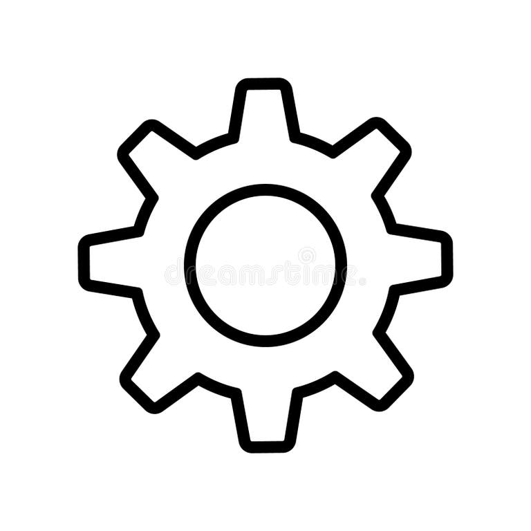 Single Gear Icon in Outline Style. Vector. Stock Vector - Illustration ...