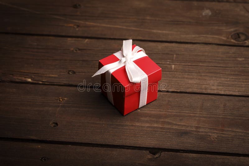 Single gift box stock image. Image of dark, christmas - 126917921