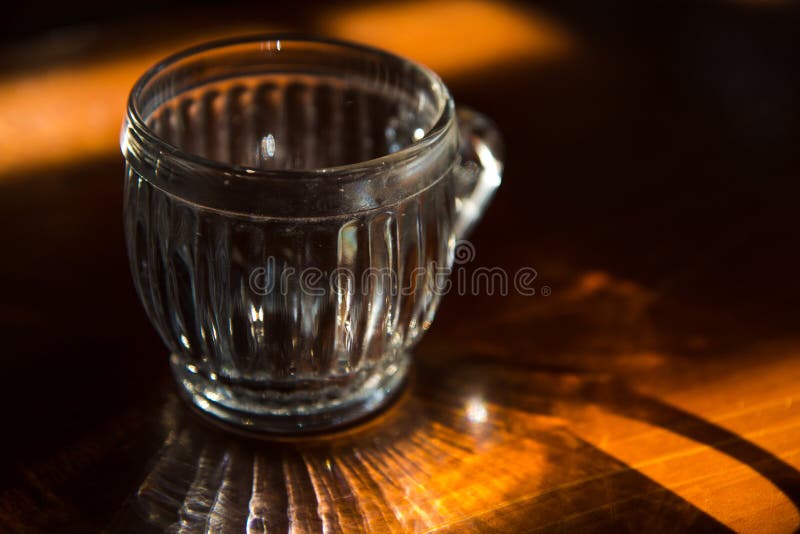 Single Glass on Wooden Table Stock Photo - Image of scene, drinks: 81024702