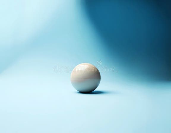 Minimalist Light Blue Background with a Single White Sphere and Soft ...