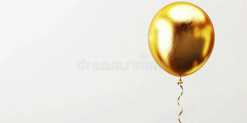 A Single Gold Balloon Drifting through the Air Stock Photo - Image of ...