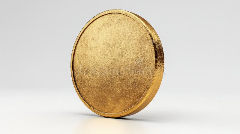 Single Gold Coin Resting on a Plain White Background Displaying ...