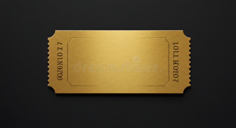 Textured Gold Ticket with Serial Numbers Stock Illustration ...