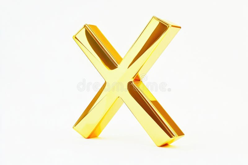 A Single Gold Letter X on a Simple White Background, Suitable for Use ...