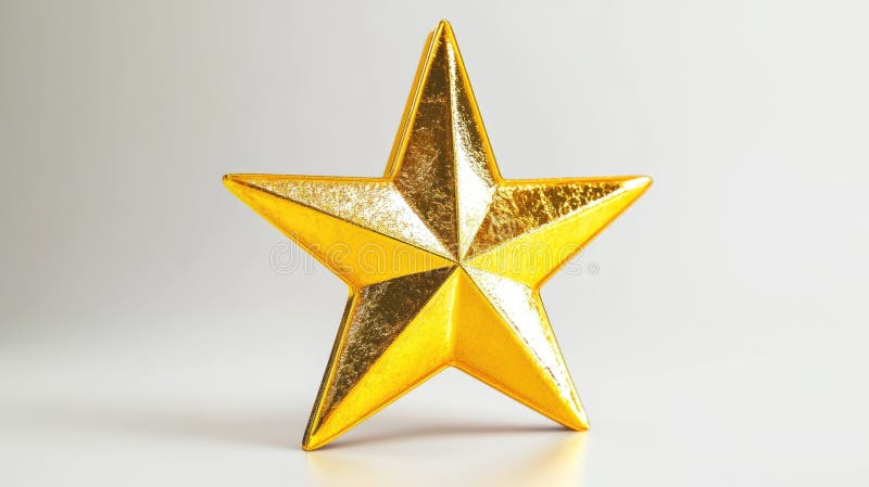 A Single Gold Star on a Clean White Surface Stock Illustration ...