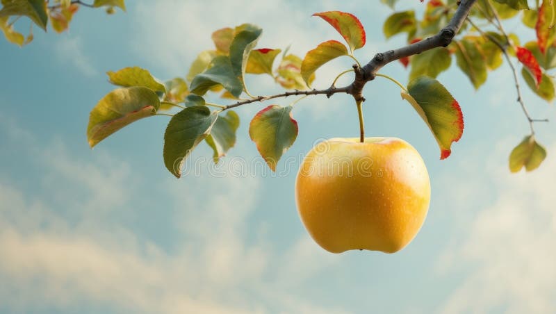 Single Golden Apple Hanging Tree Stock Photos - Free & Royalty-Free ...
