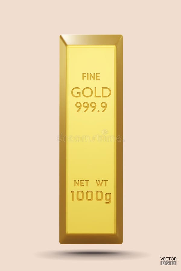 A Single Golden Bars. Realistic Golden Bricks Solid. Gold Bars Icon ...