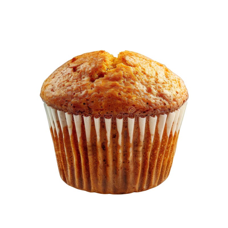 A Single, Golden Brown Muffin with a Paper Baking Cup Stock Photo ...