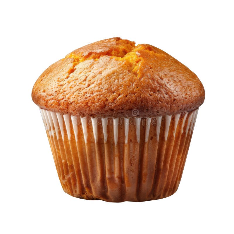 A Single Golden Brown Muffin in a Paper Liner Stock Photo ...