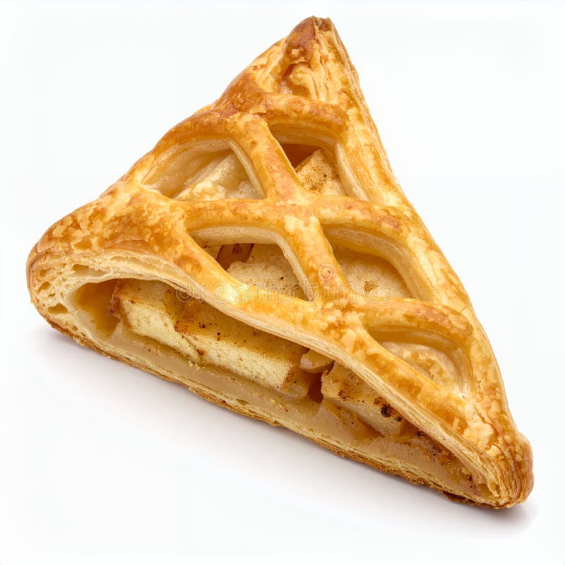 Golden Pastry Slice with Fruit Filling, Showcasing Intricate Lattice ...