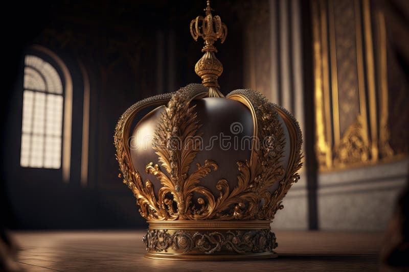 A Single, Golden Crown at Versailles. France Stock Illustration ...