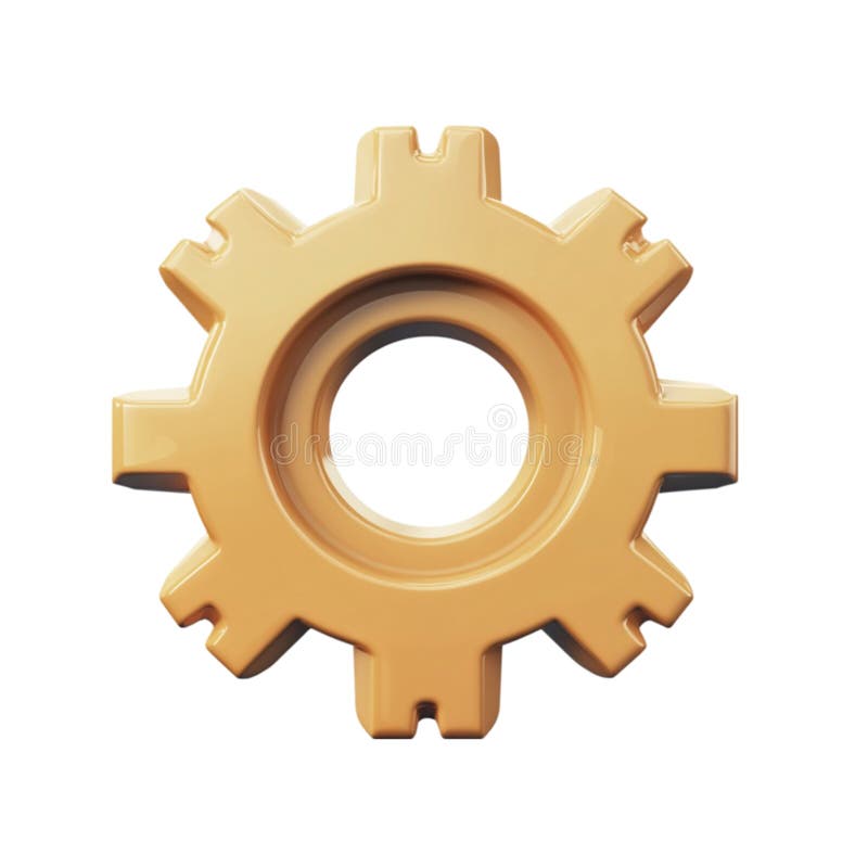 A Single Golden Gear on Black Background Simple Design Stock Photo ...