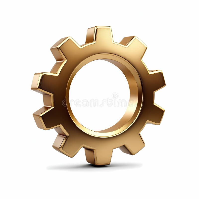 Golden Gearwheel stock illustration. Illustration of abstract - 375319465