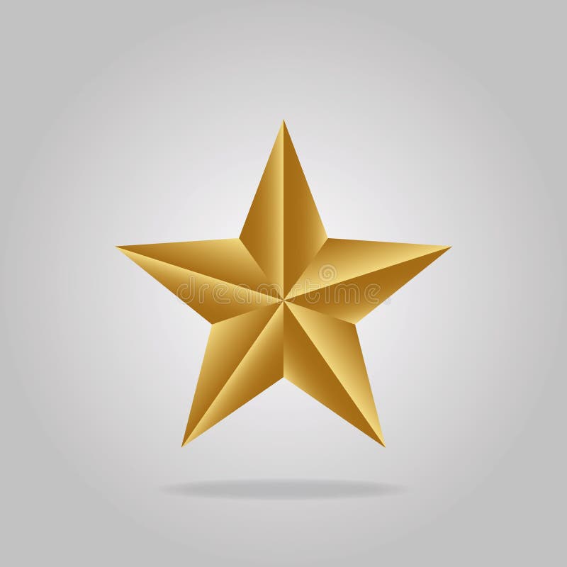 Single Golden Star Shine on White Background. Stock Vector ...