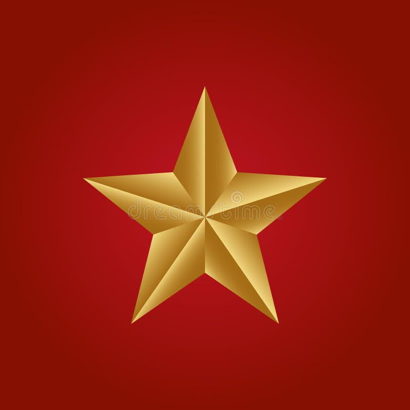 Single Golden Star Shine on White Background. Stock Vector ...