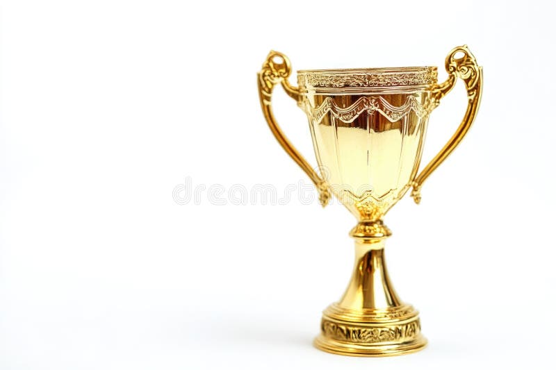 Single Golden Trophy Simple White Background Stock Photos - Free ...