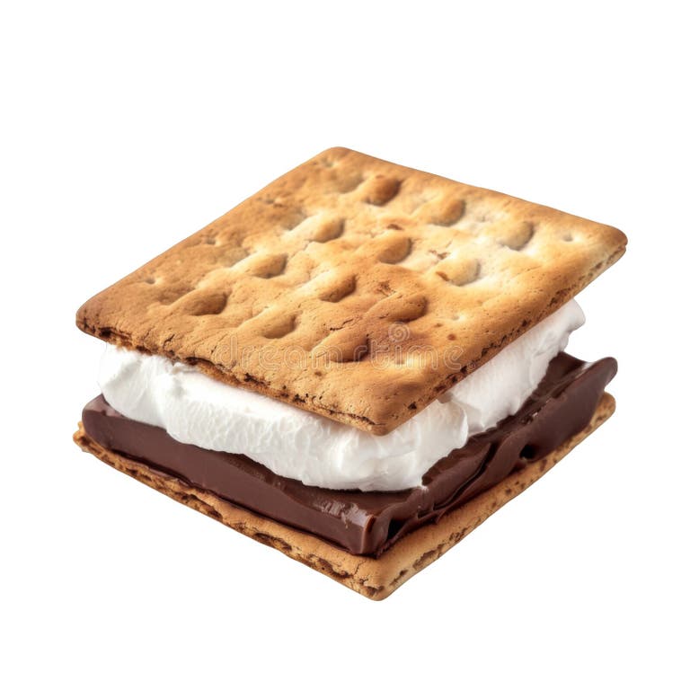 A Single Graham Cracker S More with Chocolate and Marshmallow Stock ...