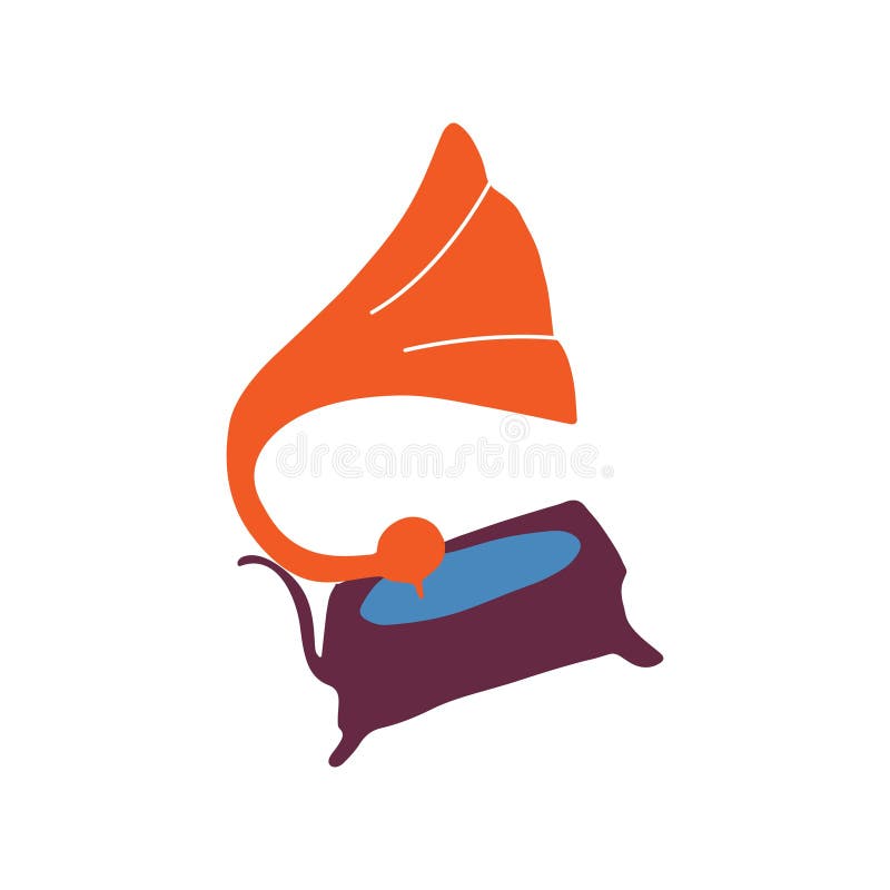 Single Gramophone Icon. a Hand-drawn Phonograph. Hand-drawn Symbol ...