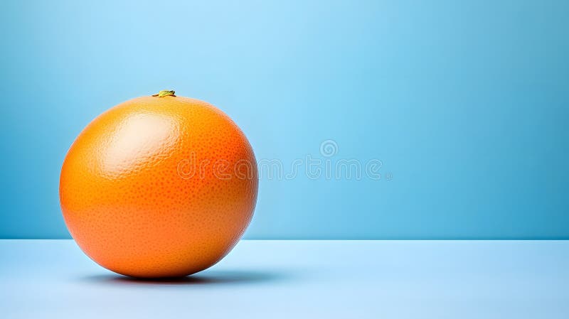 Single Grapefruit on Light Blue Background Good Resolution Stock Photo ...