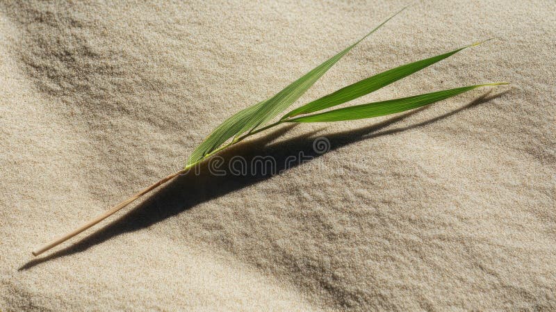 Single Grass Blade on Sandy Beach Stock Illustration - Illustration of ...